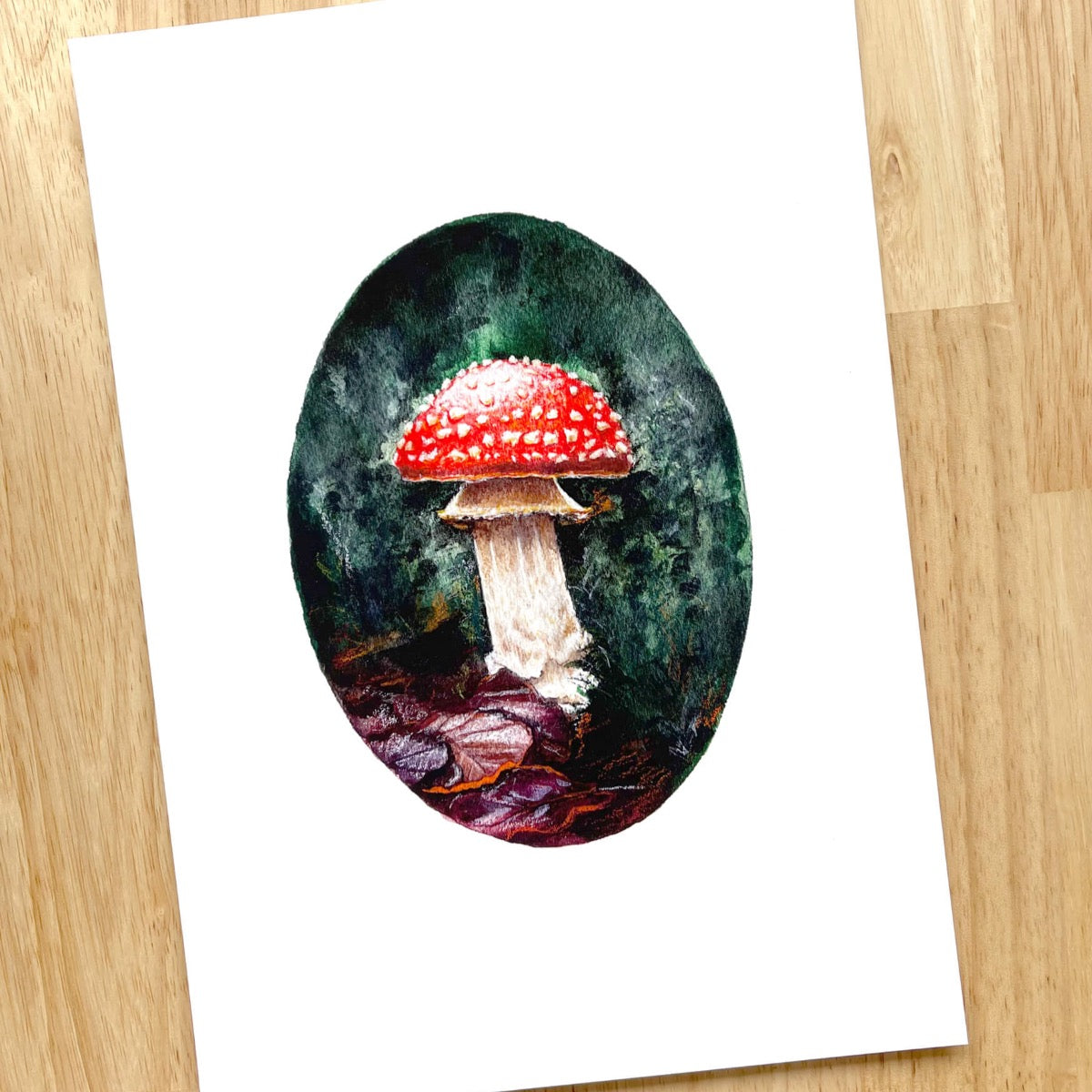 Mushroom Toadstool Watercolour Amanita Muscaria Print Giclées